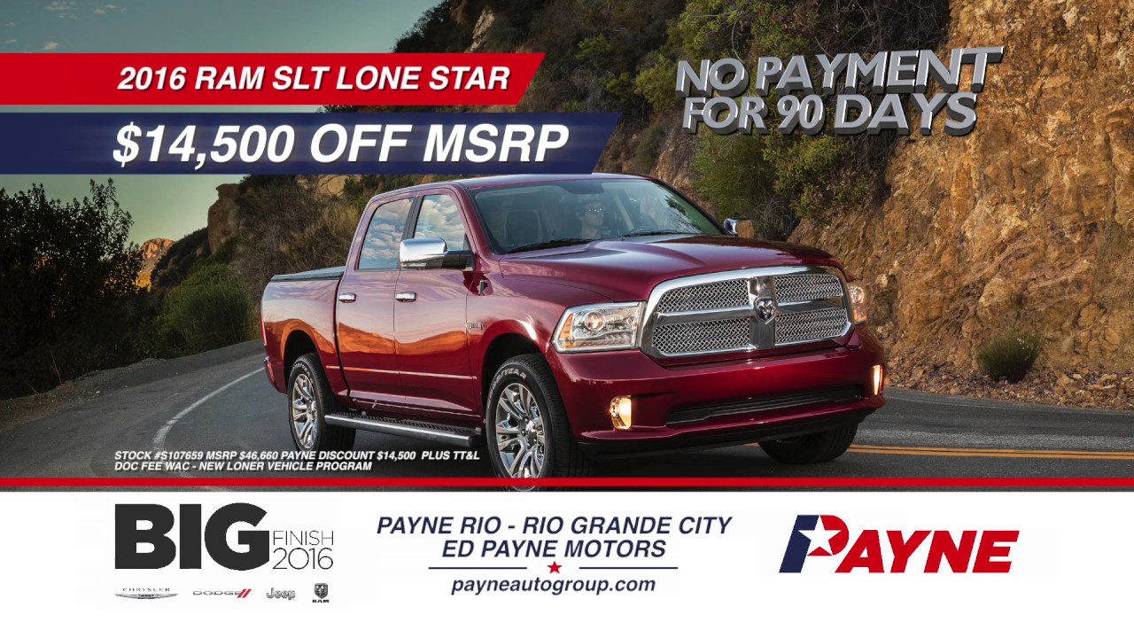 $14,500 off MSRP on a 2016 RAM SLT Lone Star | Ed Payne Motors ...