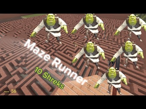 Garry's mod Maze Runner - 10 Shreks - YouTube