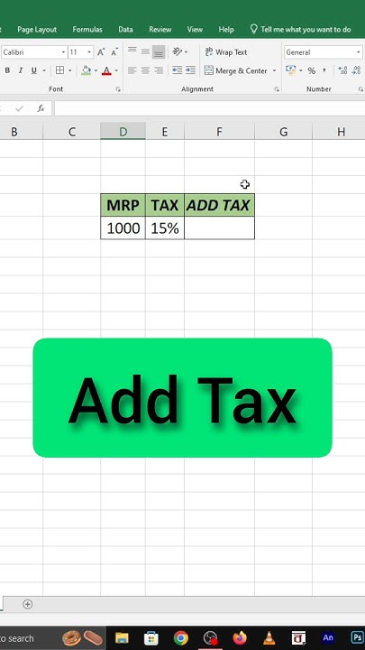 Calculate Tax In Excel Shorts Ytshorts Exceltech Excellearning Youtube