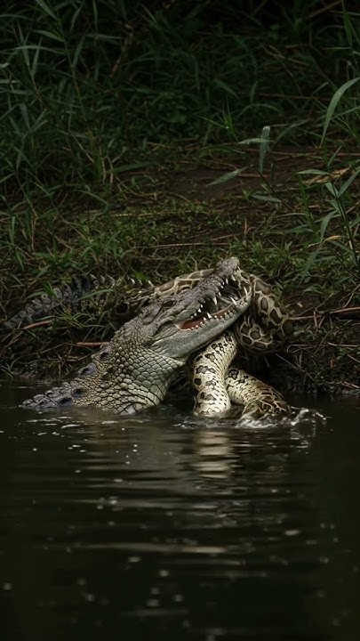 Crocodile vs python #amazing #animals #wildlifeentertainment # ...