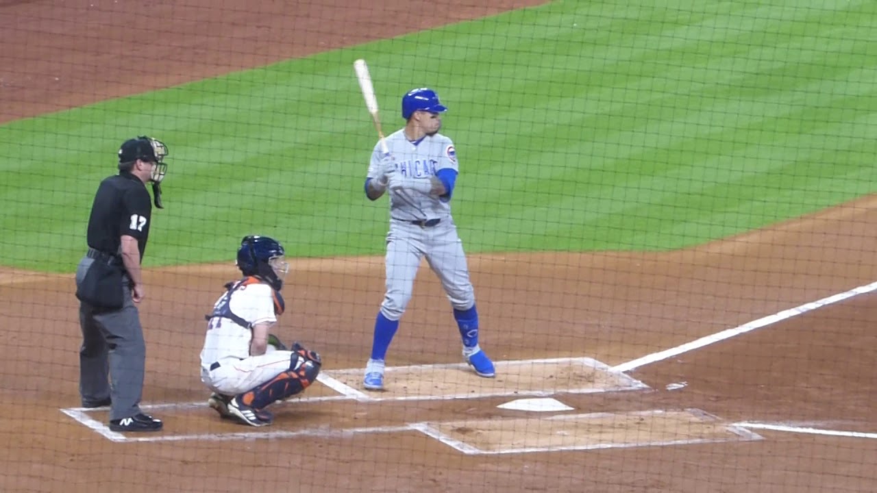 Javier Baez at bat (base hit)...Cubs vs. Astros...5/28/19 - YouTube