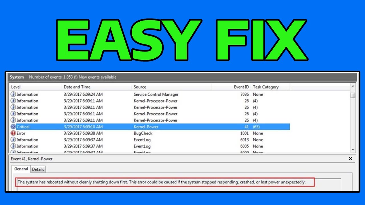 How To Fix Kernel Power Event ID 41 in Windows - YouTube