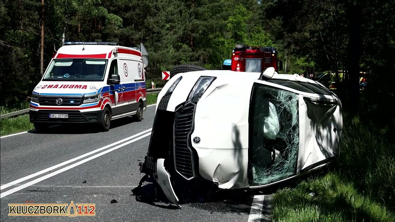 Wypadek na DK 45 Kluczbork-Opole. Zderzyły się 3 samochody osobowe. Dwie osoby trafiły do ...