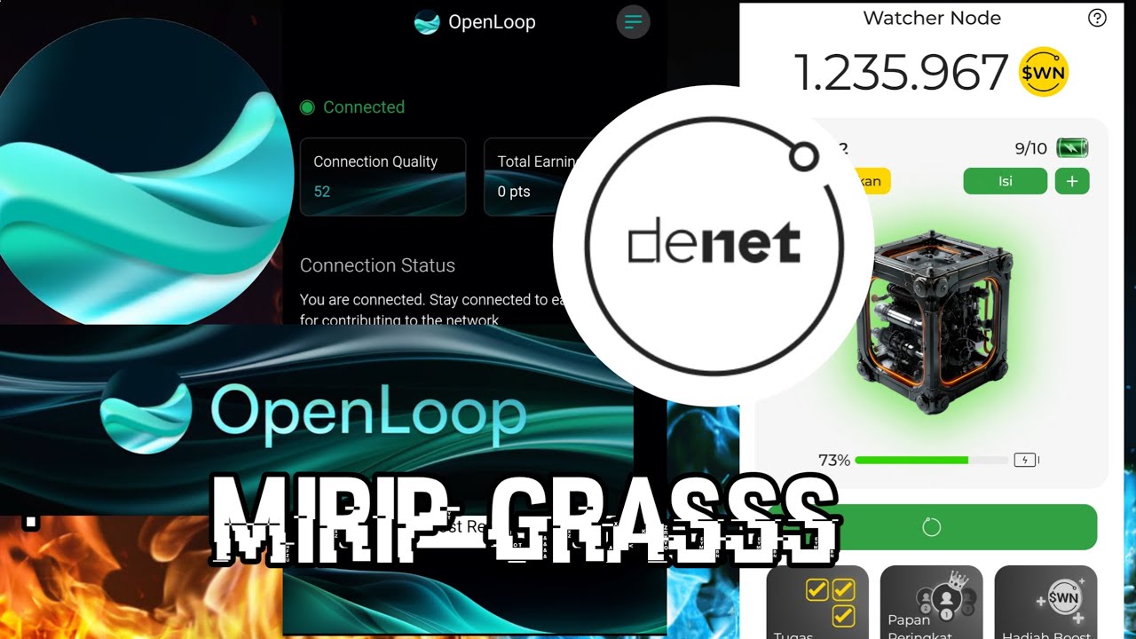 MIRIP GRASS OpenLoop Depin & Update Denet Node Update 2024 - YouTube