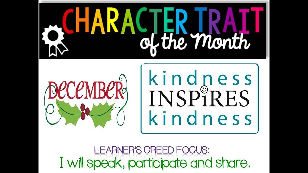 DECEMBER Character Trait of the Month - YouTube