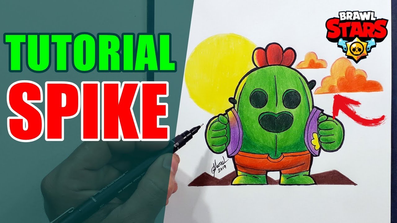 SUPER FÁCIL COMO DESENHAR O SPIKE DO BRAWL STARS - Cómo dibujar Brawl ...