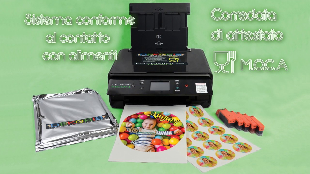 Stampante Alimentare Professionale Dekoris FullMicro Neon - YouTube