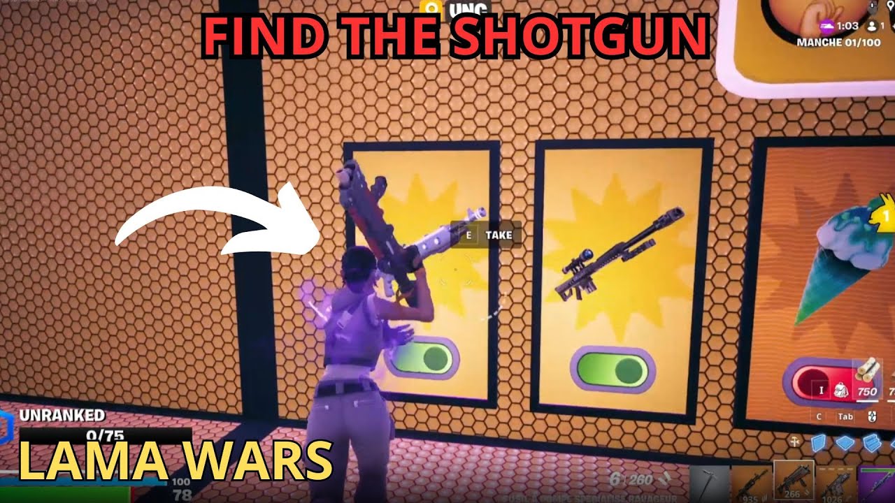 Secret Lama Wars MAP UNC FORTNITE CREATIVE - How to find the shotgun ...
