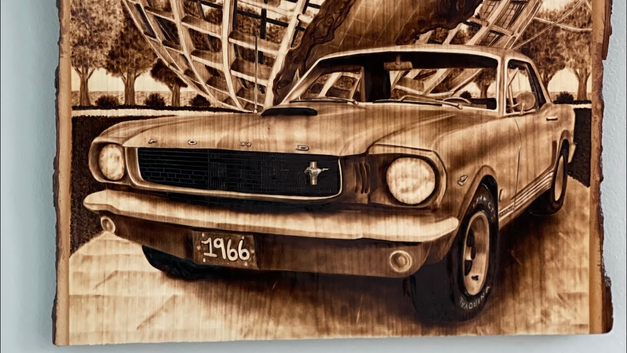 1966 Ford Mustang Pyrography (Woodburning) Time Lapse Video - YouTube