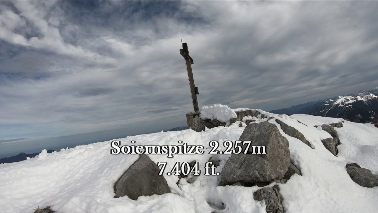 Soiernspitze 2.257m - Tourabbruch - Sturm, Schnee - Abort tour - snow ...