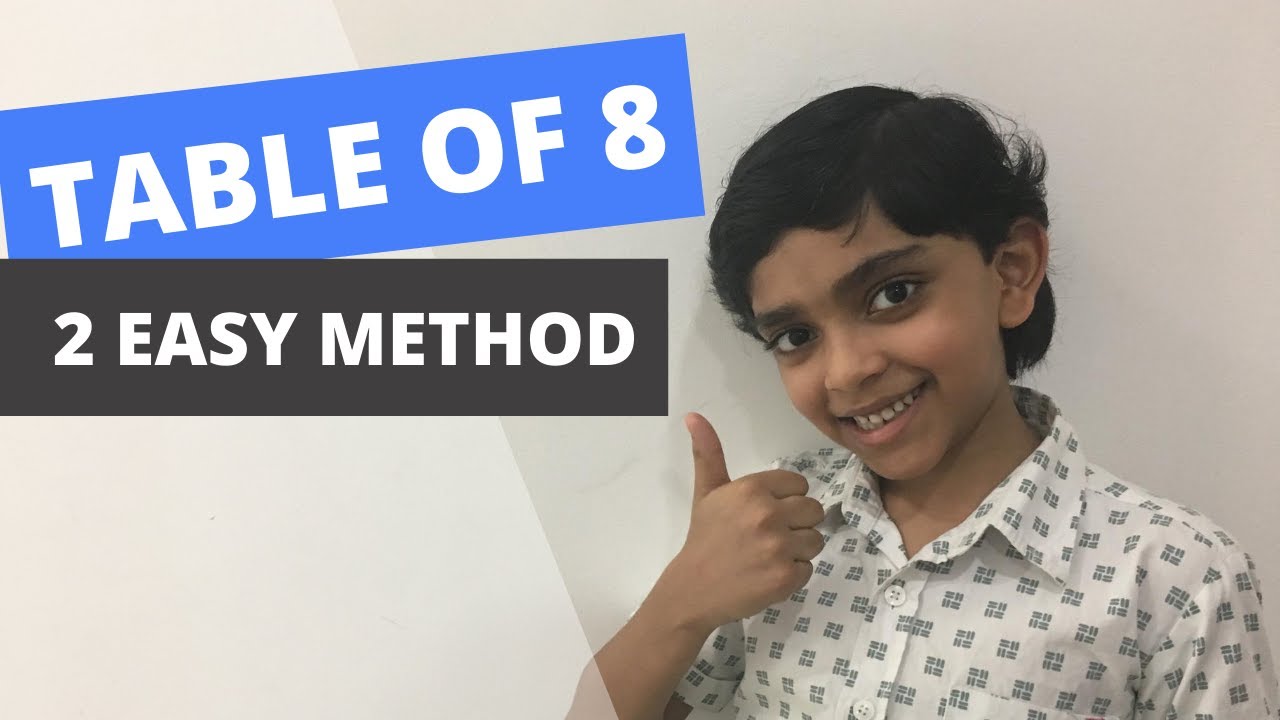 Multiplication table of 8 in 2 Easy method - YouTube