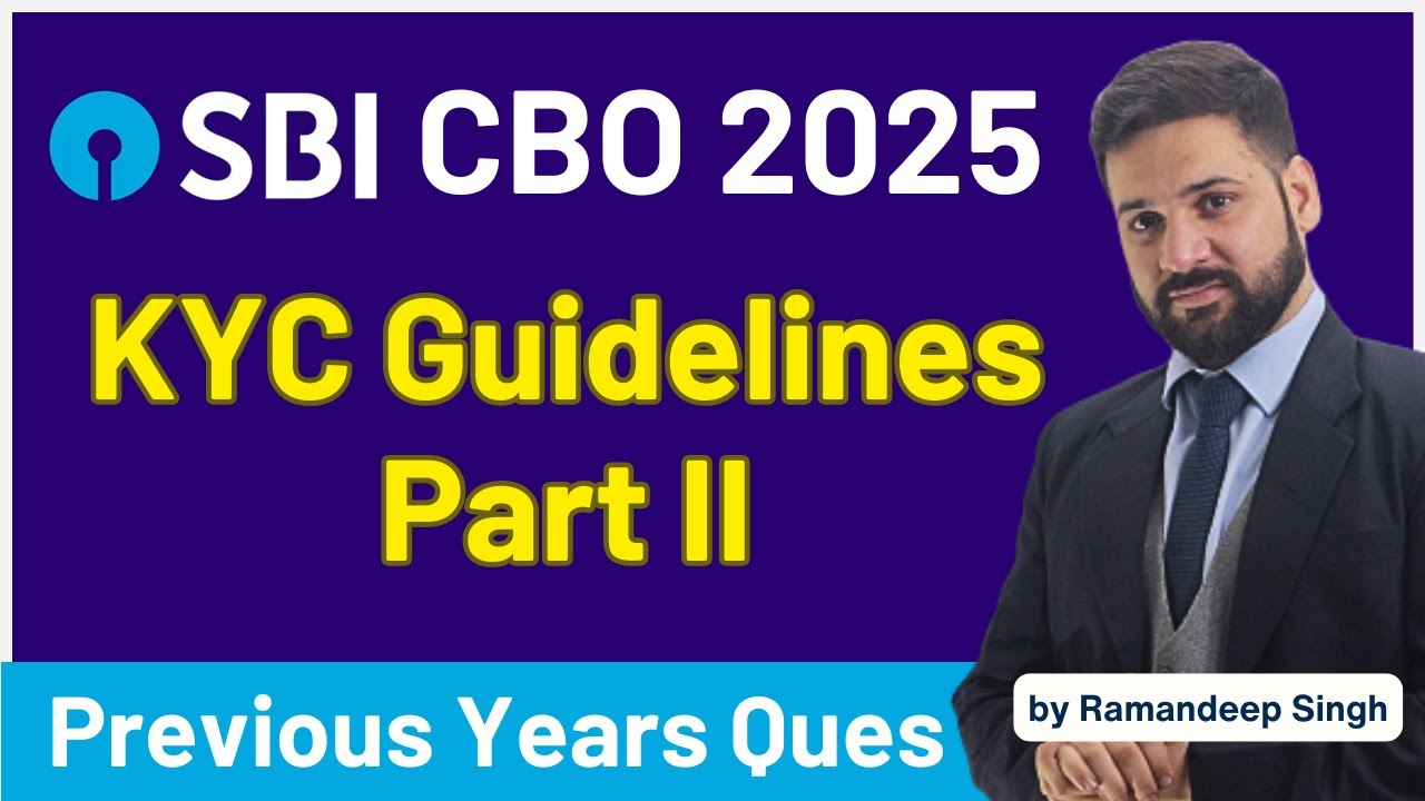 KYC Guidelines Previous Paper Questions | SBI CBO 2025 Exam Special by ...