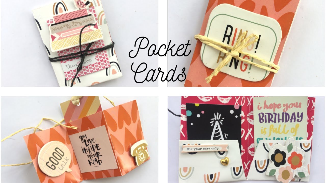 2 Easy fun Pocket Cards | Mini Pocket Card Tutorial | Paper Craft | DIY ...