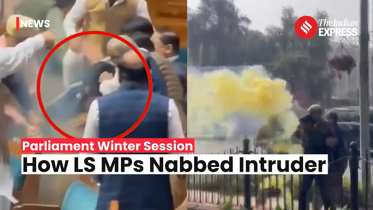 Video Shows Lok Sabha MPs Nabbing Intruder After Security Breach In Lok ...