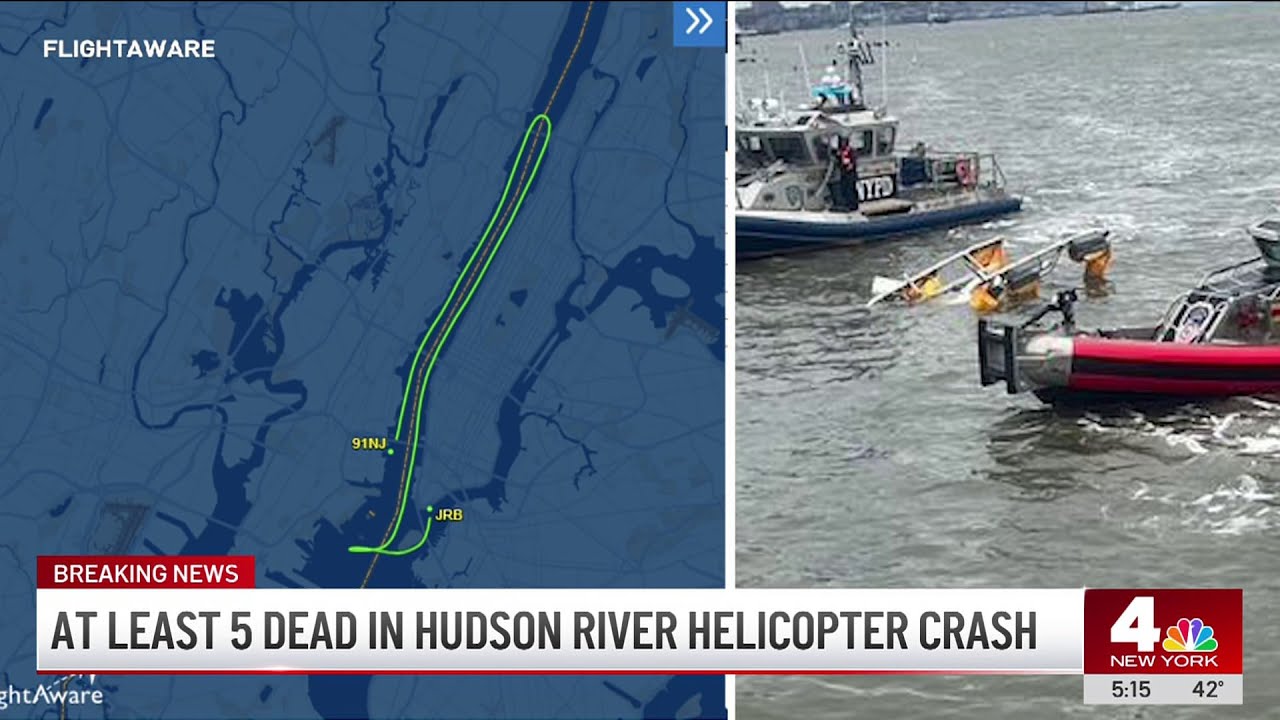 Tracking the flight path of tour helicopter before Hudson crash - YouTube