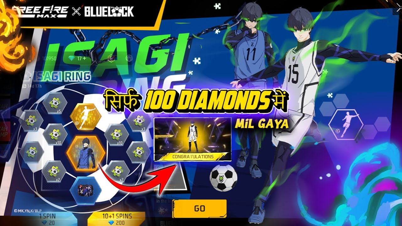 I Got ISAGI Team bundle in Just 100 Diamonds | Isagi Bundle spin | New ...