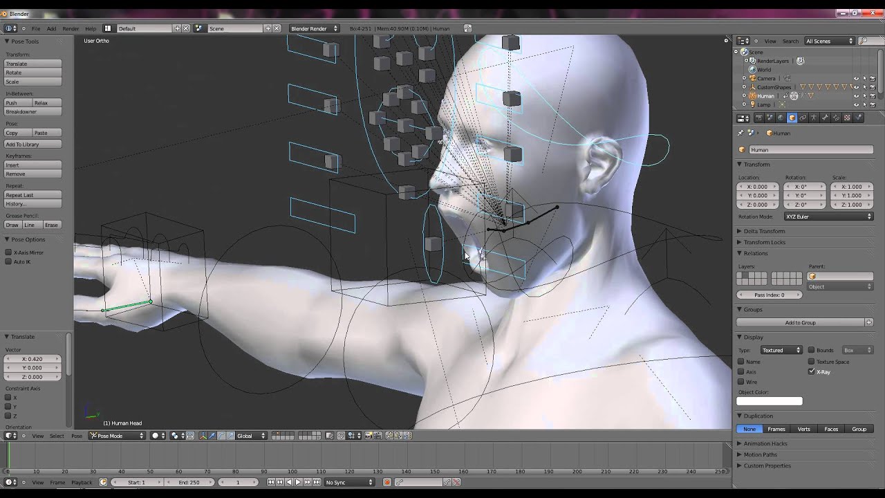 Blender :Makehuman armature part 2 - YouTube