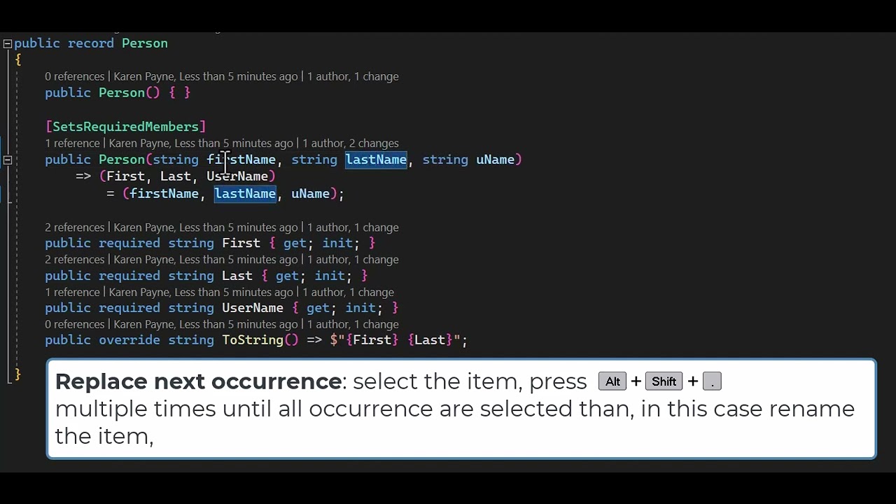 Using Microsoft Vs2022 Insert Next Matching Caret Youtube