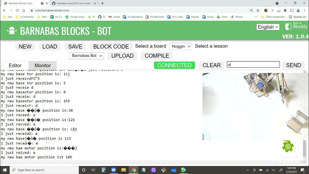 Barnabas Robot Arm - S2E17 : Add Increment Mode To All Axes Of Arduino Robot and pick up objects ...