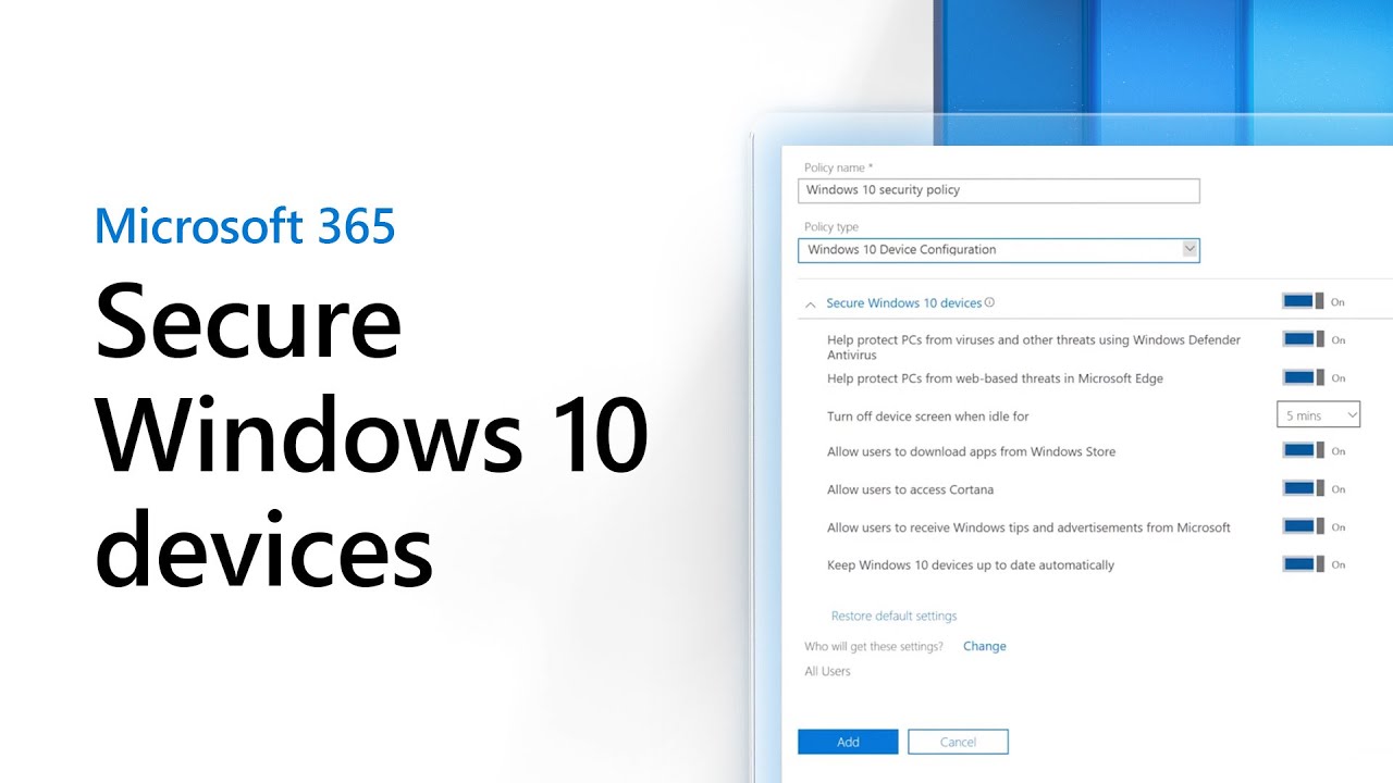 Secure Windows 10 devices with Microsoft 365 Business - YouTube