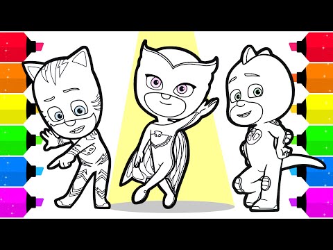 PJ Masks Dance Party Drawing and Coloring for Kids