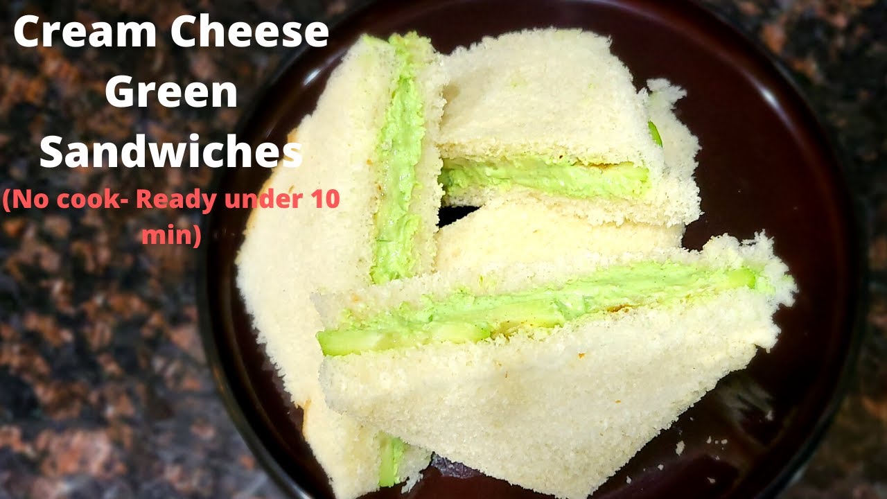 Cream Cheese Green Sandwiches | Cream Cheese Sandwich | How to make ...