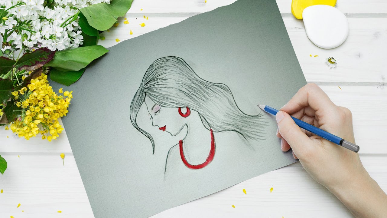 How to draw a pencil sketch beautiful girl || Mahe Jerin || Mj Art ...