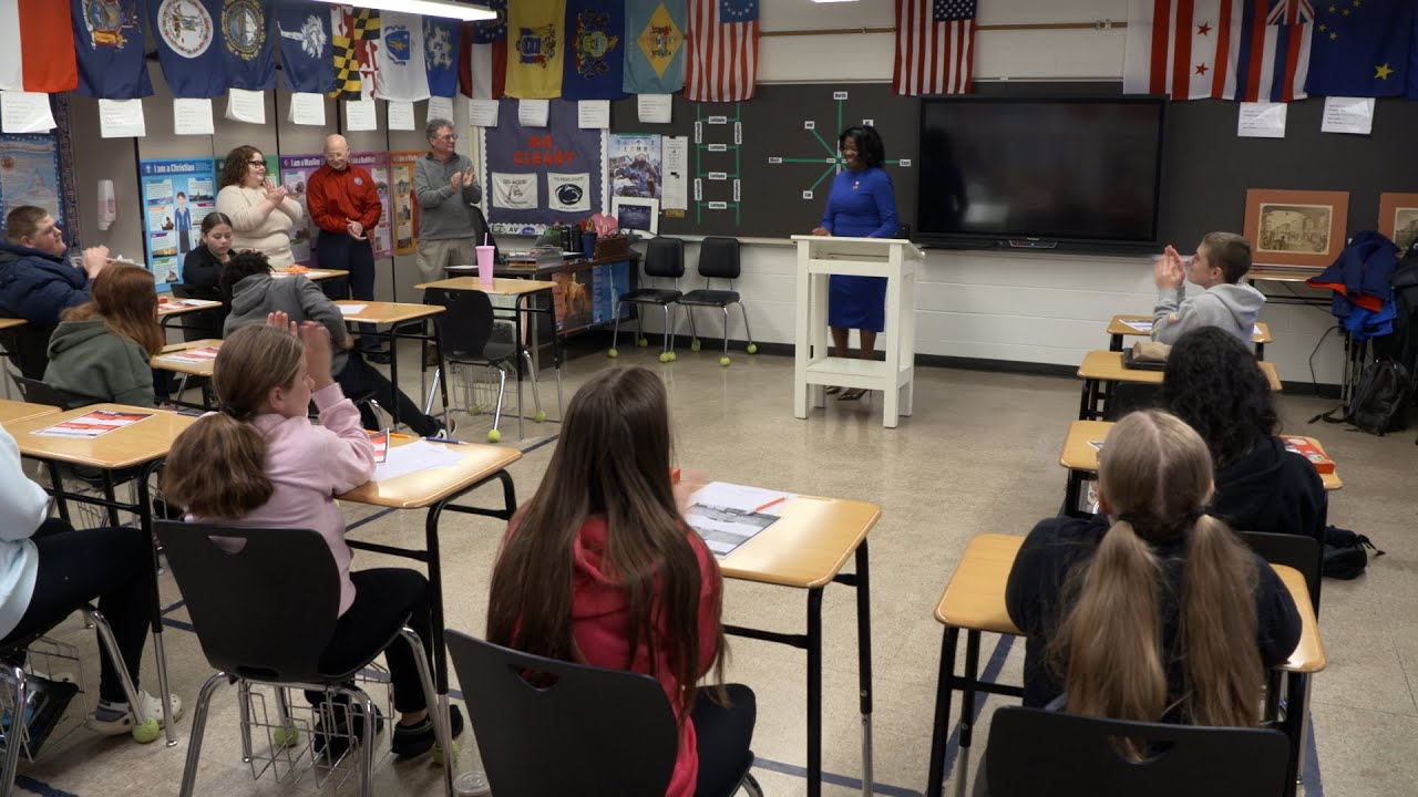 Young Leads an 8th Grade Civics Class - YouTube