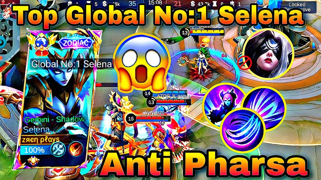 Top Global No:1 Selena 2024 gameplay|Anti Pharsa| Selena 1hit😱😱|Selena ...