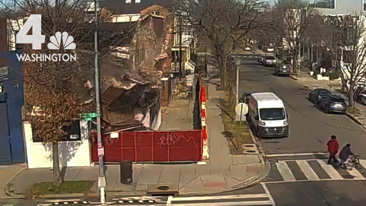 DC Building Collapse Caught on Home Security Camera - YouTube