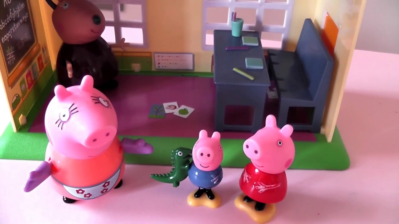 PEPPA PIG CLASSROOM Peppa e George vanno a scuola Apriamo la classe di ...