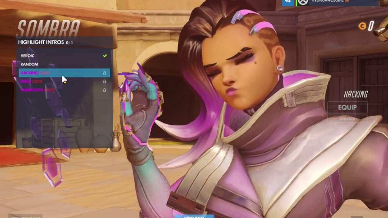 Overwatch: All Sombra Legendary Skins, Emotes & Voice Lines - YouTube