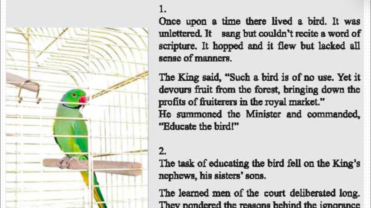 The Parrot’s Tale, Unit: Education and Life, HSC English 1st Paper ...