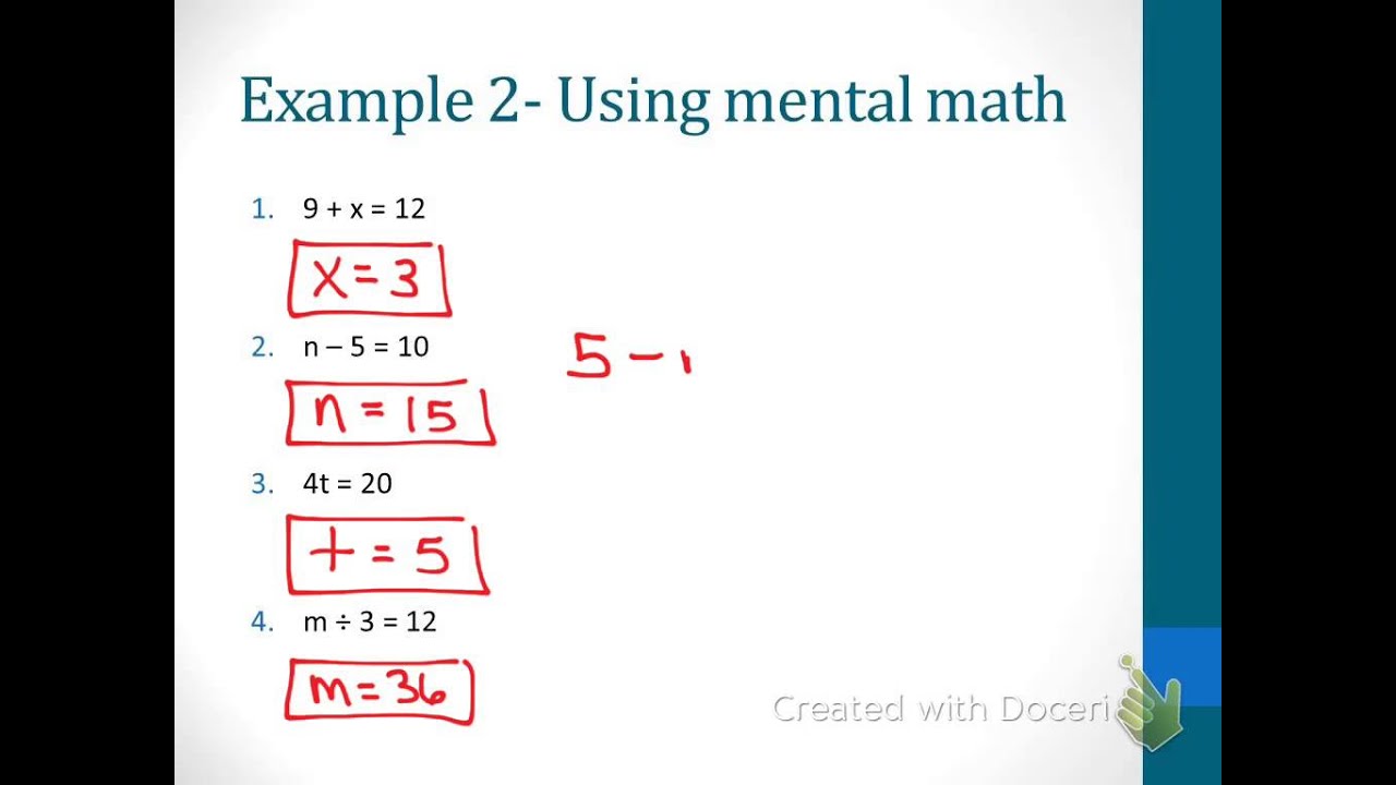 1.5 Equations and Mental Math - YouTube