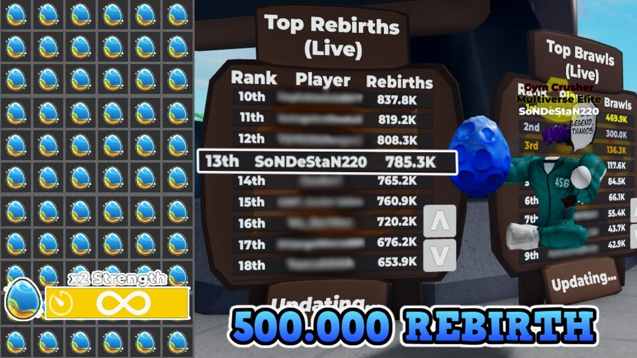 500.000 Rebirths And Unlimited 2x Strength - Easy Get Protein Egg 💪 ...