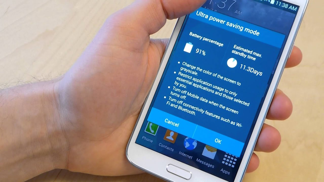 Samsung Galaxy S5: Ultra Power Saving Mode explained - YouTube