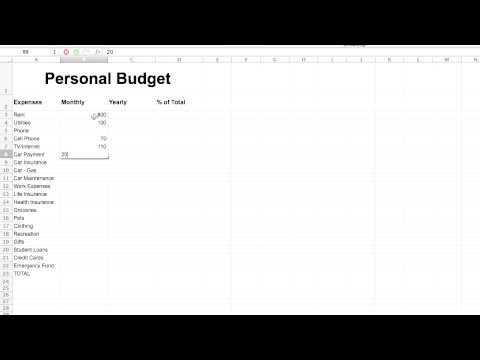 Microsoft Office Excel MAC: Creating a Personal Budget - YouTube