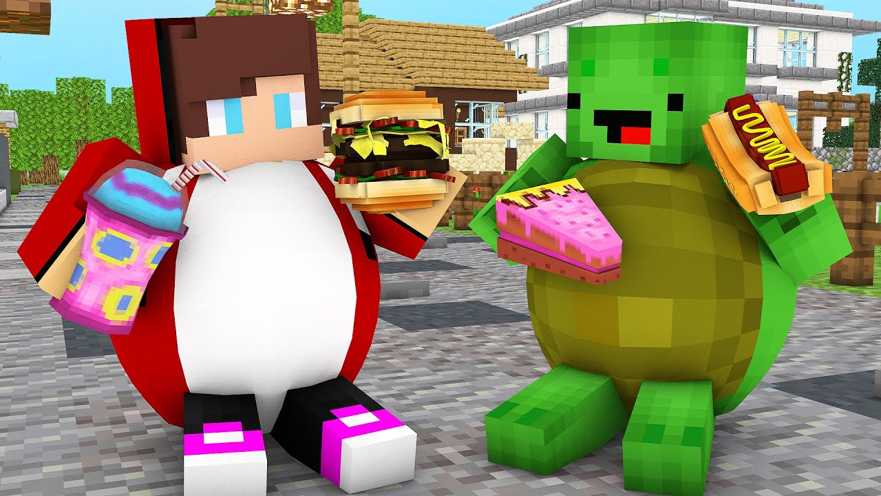 【まいぜんアニメ】太ったマイキーとjj - Fat Mikey & JJ【まいぜんシスターズ・マインクラフト・マイクラ・マイクラアニメ】 - YouTube