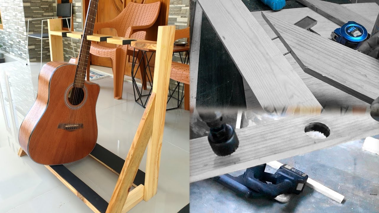 Cara Membuat Rak Display Gitar / Stand Gitar dari Kayu - YouTube
