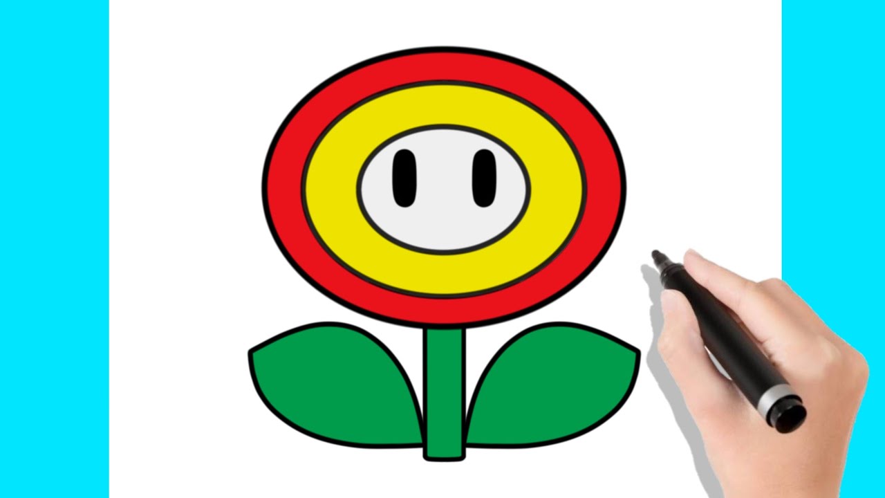 Como dibujar la flor de fuego de Super Mario - YouTube