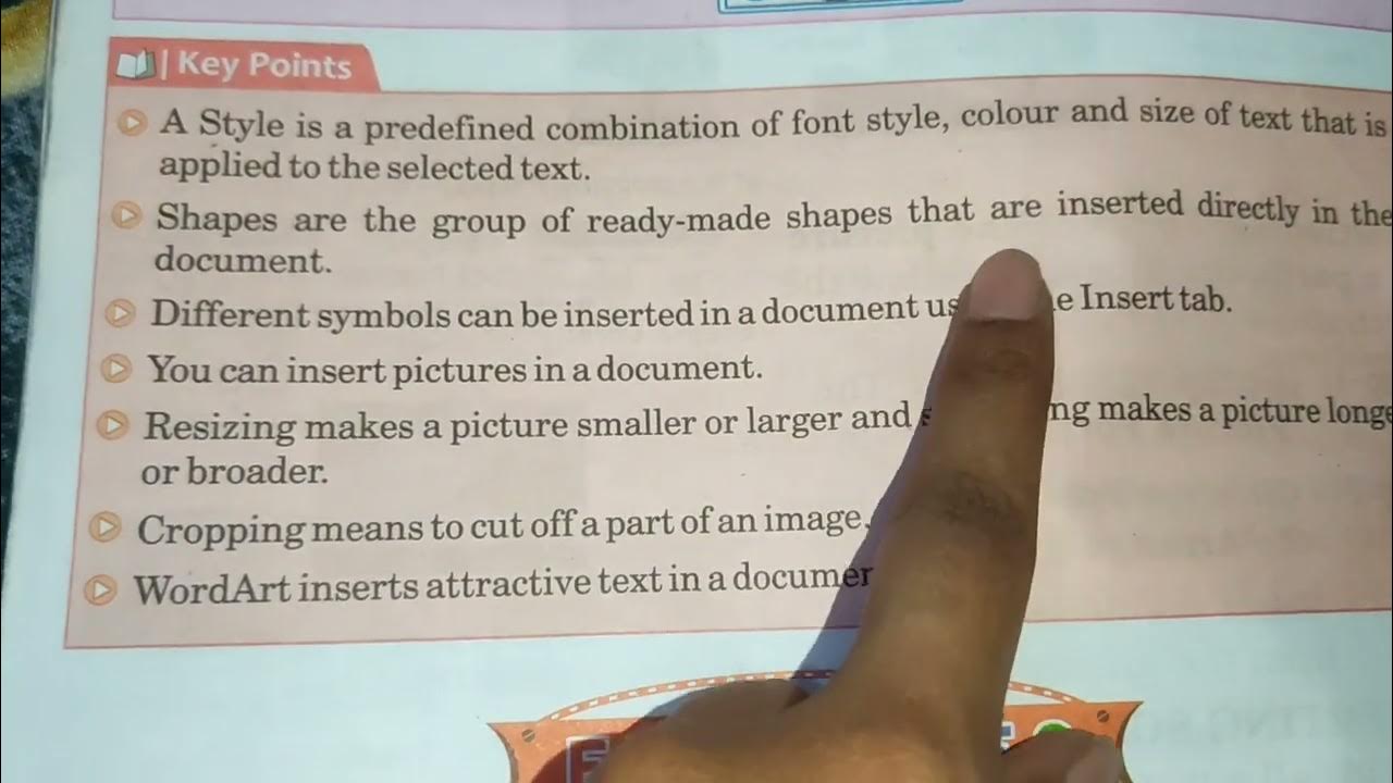 Class-4 | Computer Lesson-4 Using Styles & Objects in MS Word 2016 | Part -4 | Back Exercise ,Q ...