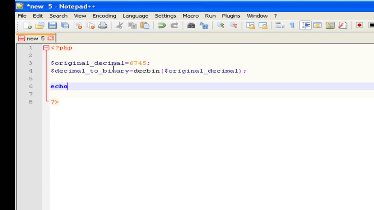 Decbin Convert Decimal Number To Binary In Php Youtube 9702