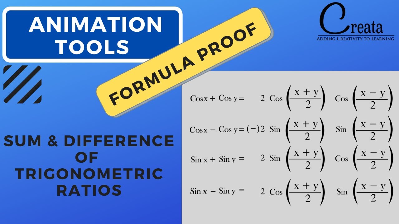 SUM & DIFFERENCE OF TRIGONOMETRIC RATIO FORMULAS PROOF | TRIGONOMETRY ...