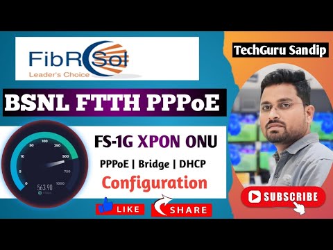 Fibersole Onu PPPoE Configuration | How To Configure ONU for Bsnl FTTH User - YouTube
