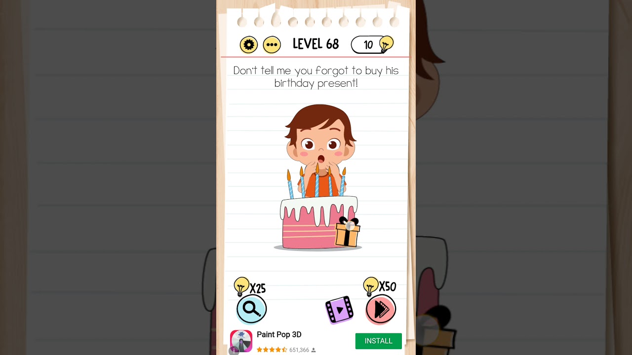 Brain test level 68 - YouTube