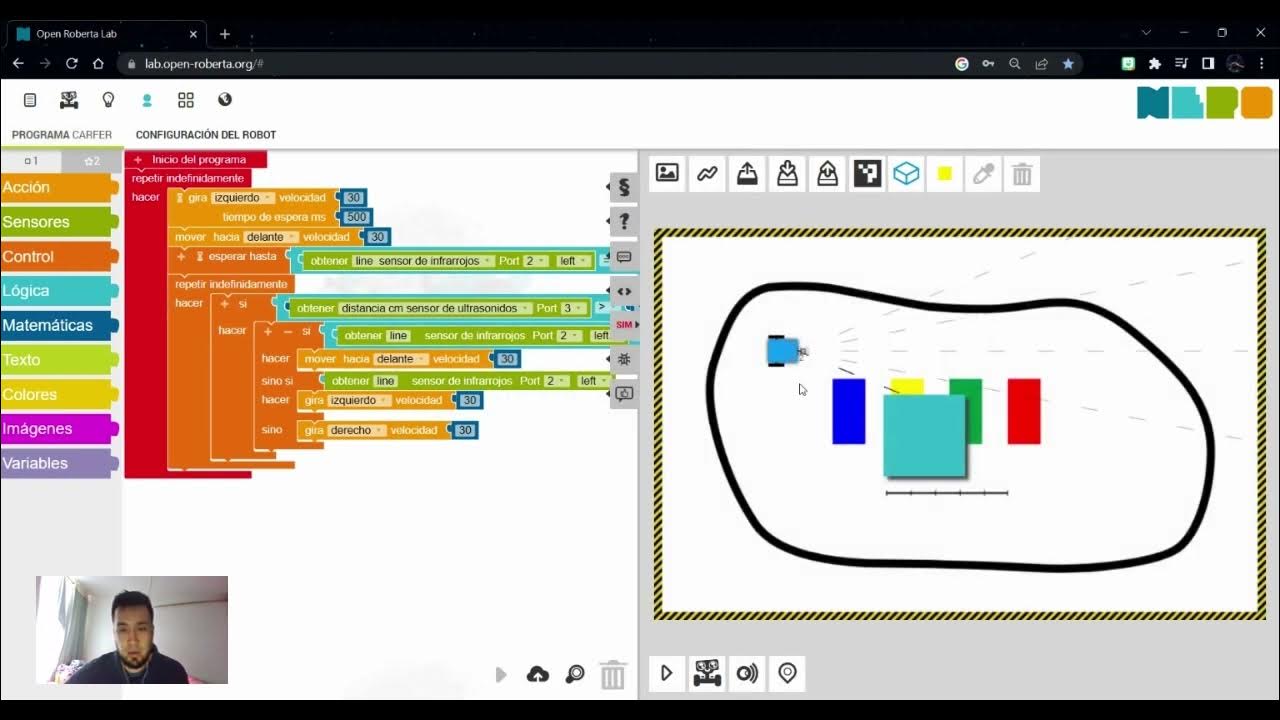ROBOT SIGUE LINEAS - OPEN ROBERTA LAB - YouTube