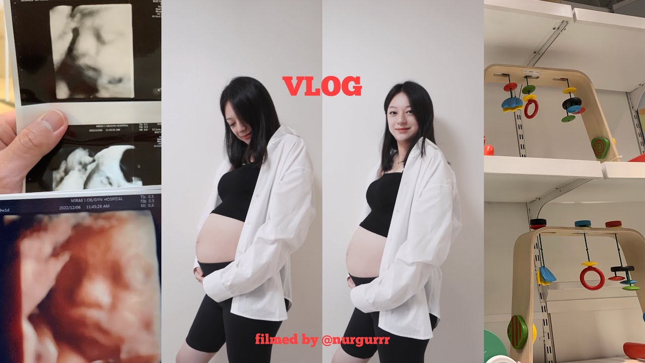 Vlog 셀프만삭사진 찍는 임산부 브이로그 🤰🏻 리코 얼굴 첨 보던 날 정밀초음파 👀 이케아 육아템 추천 ️ 육아용품 추천은 계속된다 아기침대 결정