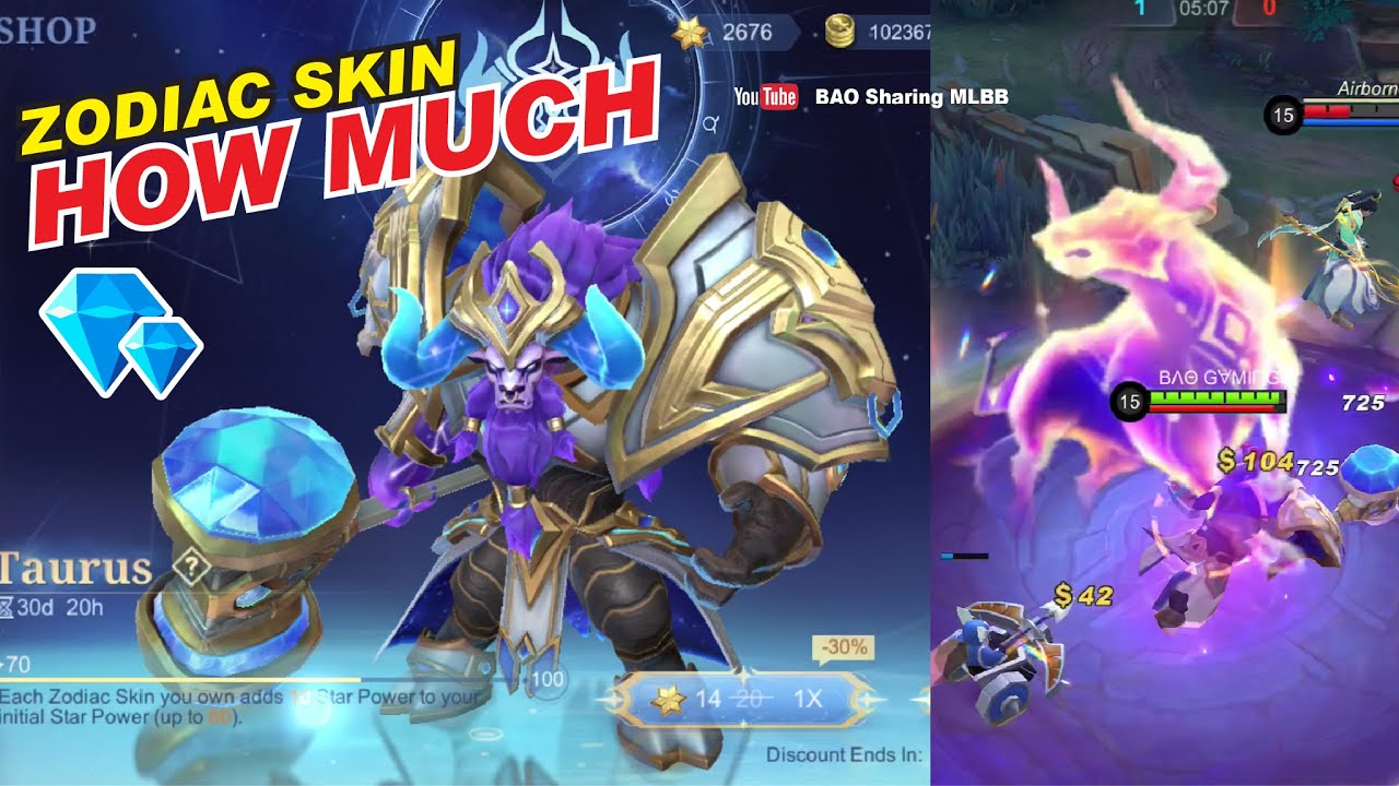 HOW MUCH ZODIAC SKIN Minotaur Taurus | Summon Draw April 2023 MLBB ...