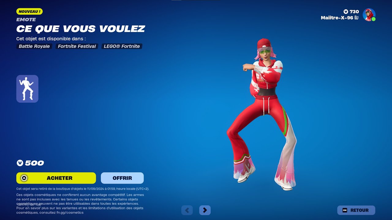 *HUGO HILAIRE* NOUVELLE DANSE «CE QUE VOUS VOULEZ» SUR FORTNITE! (Avec ...