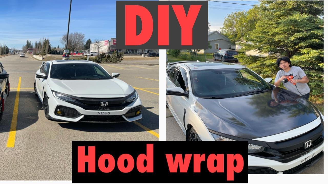 FK7 hood wrap(DIY) carbon fiberstckr - YouTube